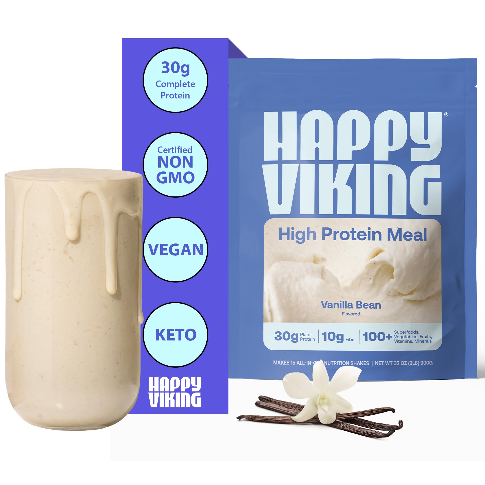 Happy Viking Vanilla Protein + Superfoods Powder, Created by Venus ...