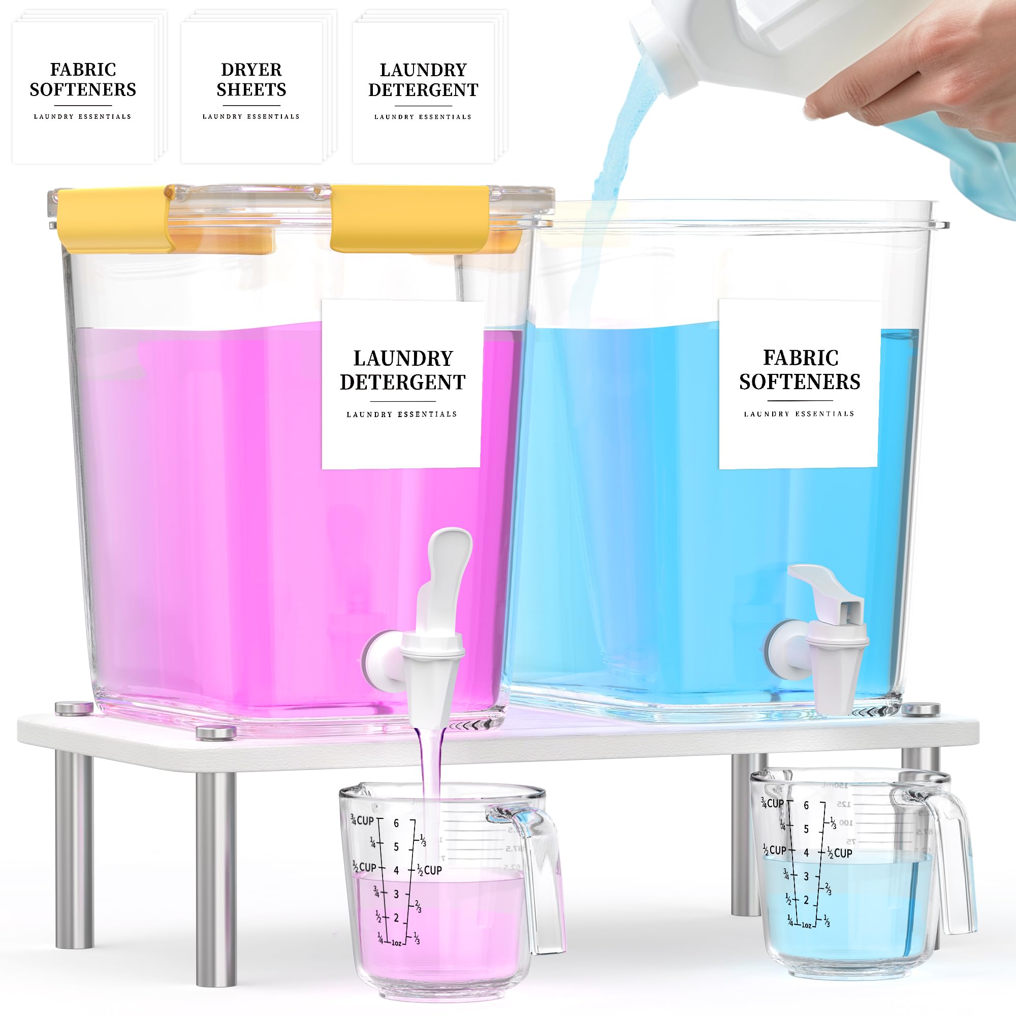 Laundry Detergent Dispenser Set with Diatomite Stand, Measuring Cup ...
