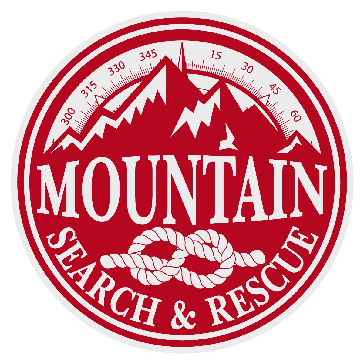 Amazon.com: Mountain Search & Rescue Large Round Red on Reflective ...