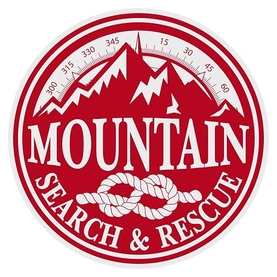Amazon.com: Mountain Search & Rescue Large Round Red on Reflective ...