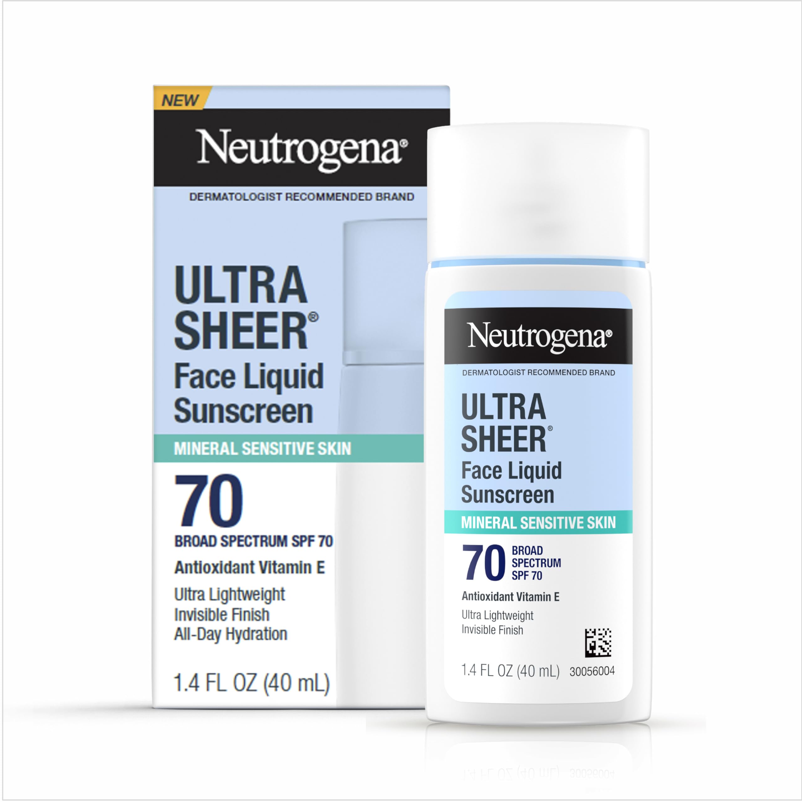 Neutrogena Ultra Sheer Face Liquid Mineral Sunscreen, Lightweight ...
