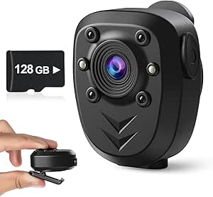 Amazon.com : Mini Body Camera Video Recorder Built-in 128GB Memory Card ...