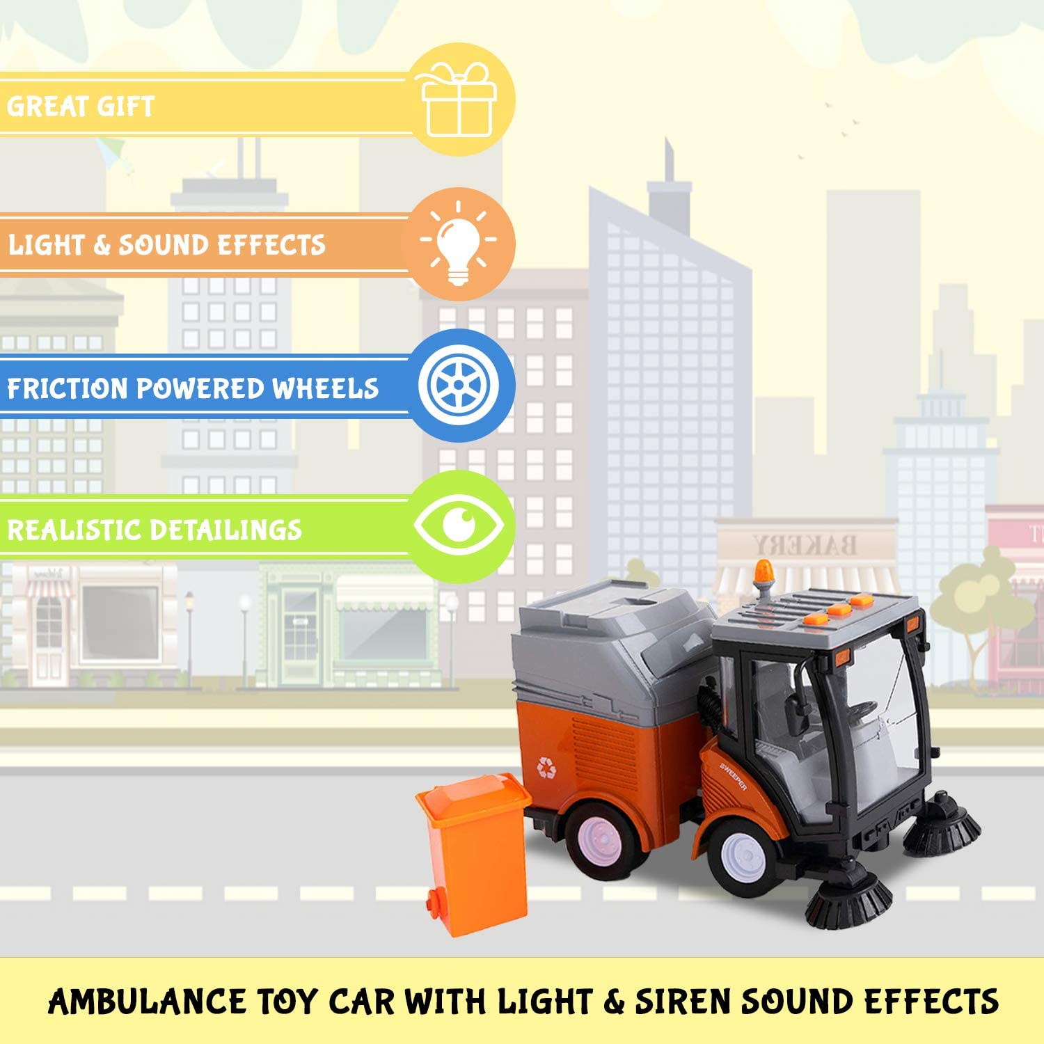 Mua Toy To Enjoy Street Sweeper Toy Truck with Light & Sound Effects ...