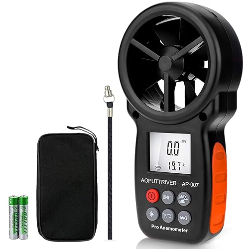 AOPUTTRIVER AP-007 Anemometer Handheld, Portable Anemometer Wind Speed Meter for HVAC with Wind ...