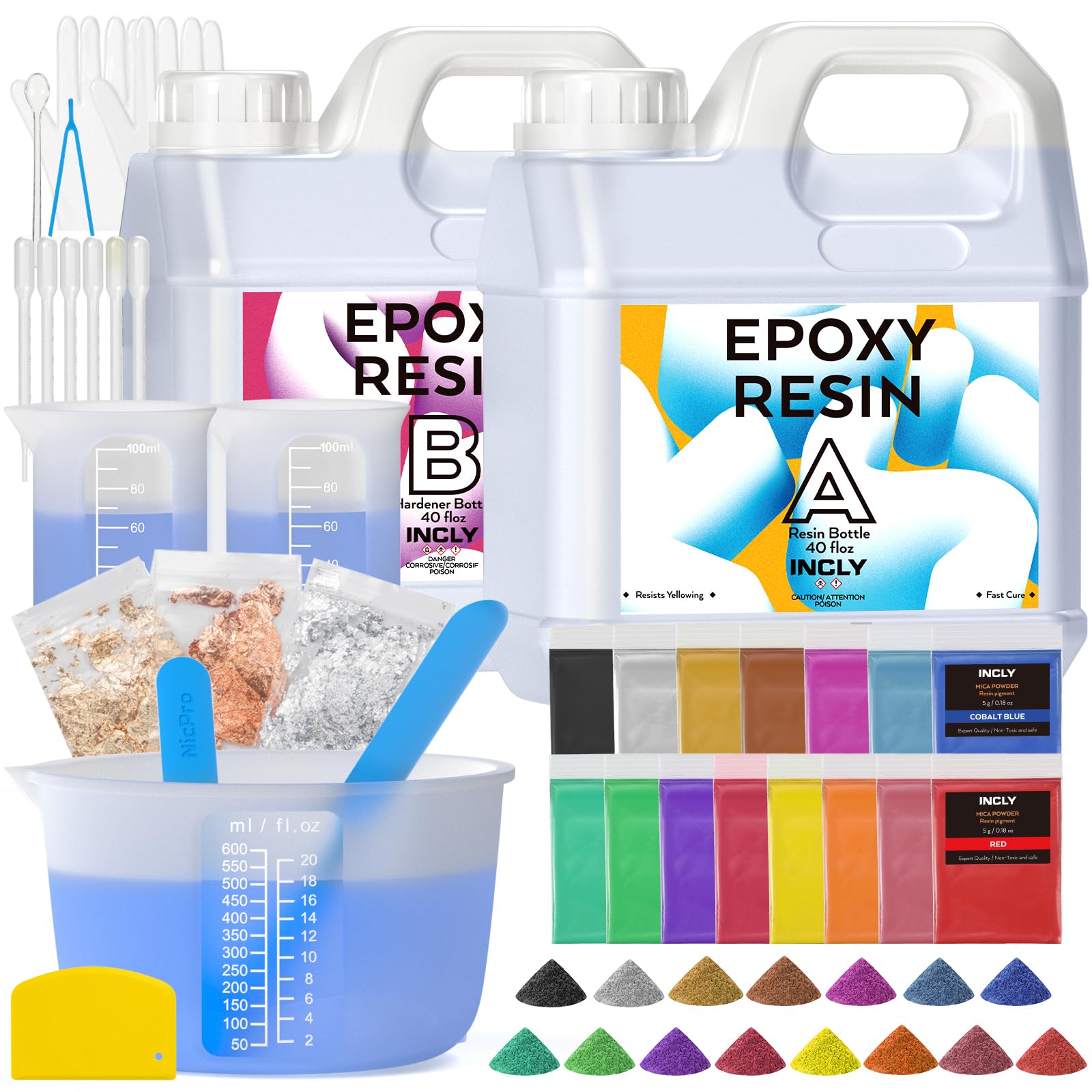 Mua INCLY 80oz Crystal Clear Epoxy Resin Kit, Bubbles Free Epoxy Resin ...