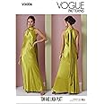 Amazon.com: Vogue Misses' Close-Fitting Halter Style Dress Sewing ...