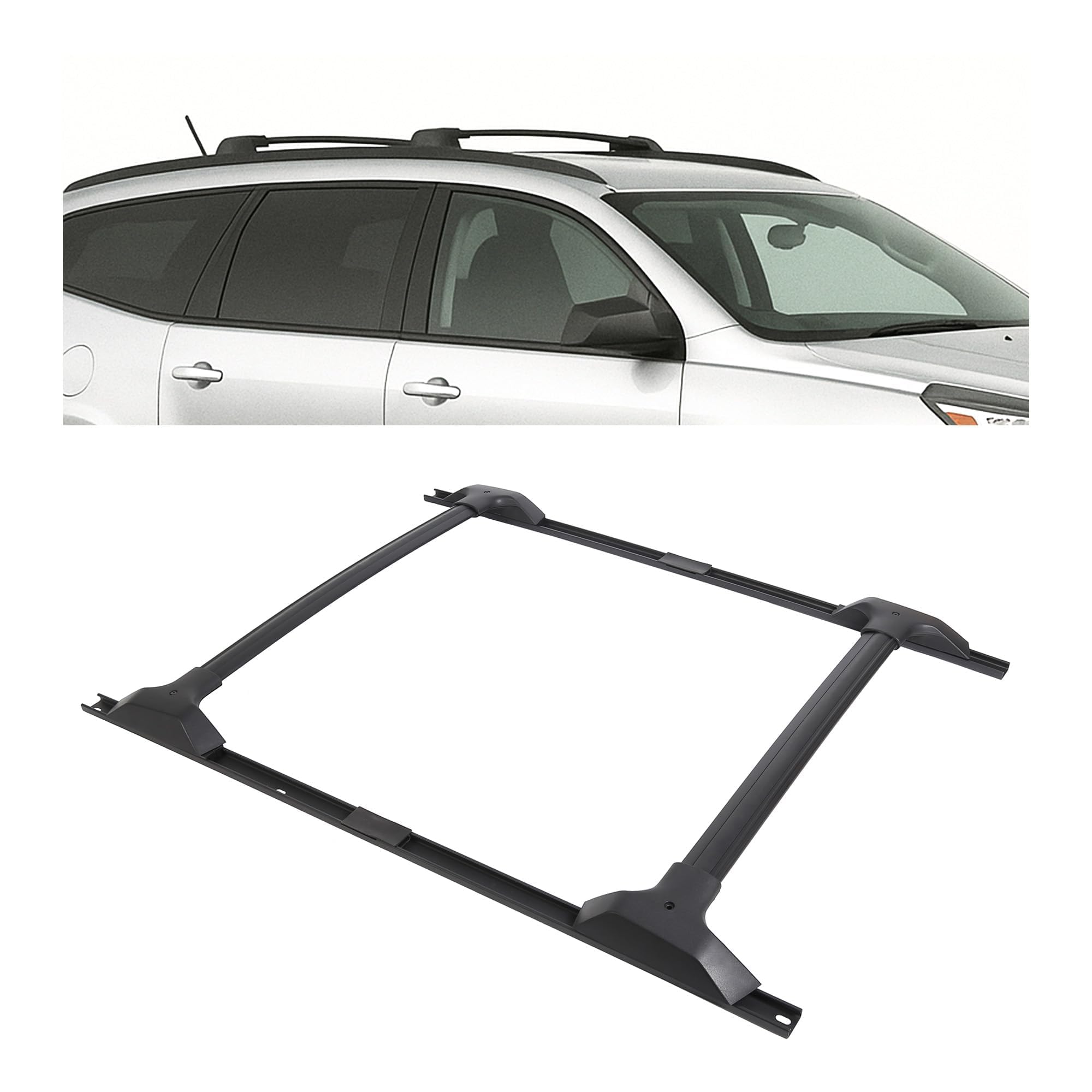 ECOTRIC Roof Rack Cross Bars & Side Rail Compatible with 2009-2017 ...
