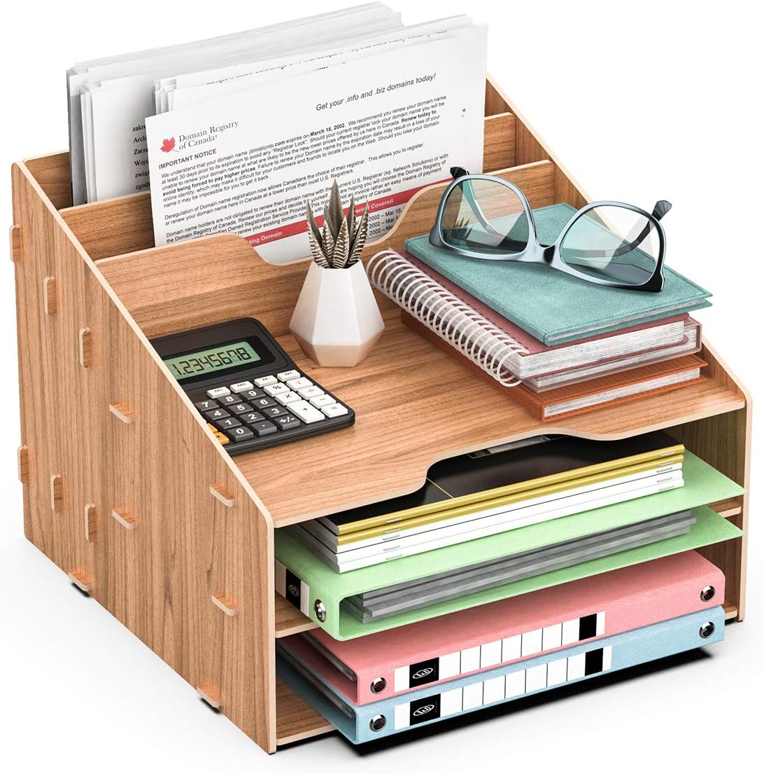 JOPOO Office Desk Letter Tray, A4 Paper Document Desk Tidy Organiser ...