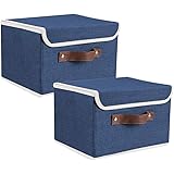 Amazon.com - Lucky Monet Storage Bins Boxes with Lids 2 Pack Decorative ...