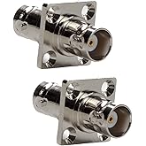 Amazon.com: Superbat 2pcs BNC Adapter BNC Female to BNC Jack Female Flange 4 Hole Panel Mount RF ...