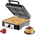 Amazon.com: VEVOR Waffle Maker 1200W Square Waffle Iron, Non-Stick ...