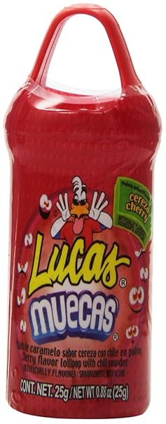 Amazon.com : Lucas Muecas Cherry Flavor Lollipop With Chili Powder, 8.8 ...