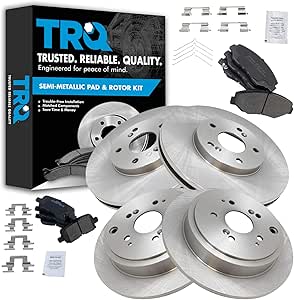 Amazon.com: Front & Rear Semi-Metallic Disc Brake Pad & Rotor Kit for ...