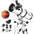 Amazon.com : Telescope 150EQ Astronomical Reflector Telescopes for Adults, Professional Manual ...