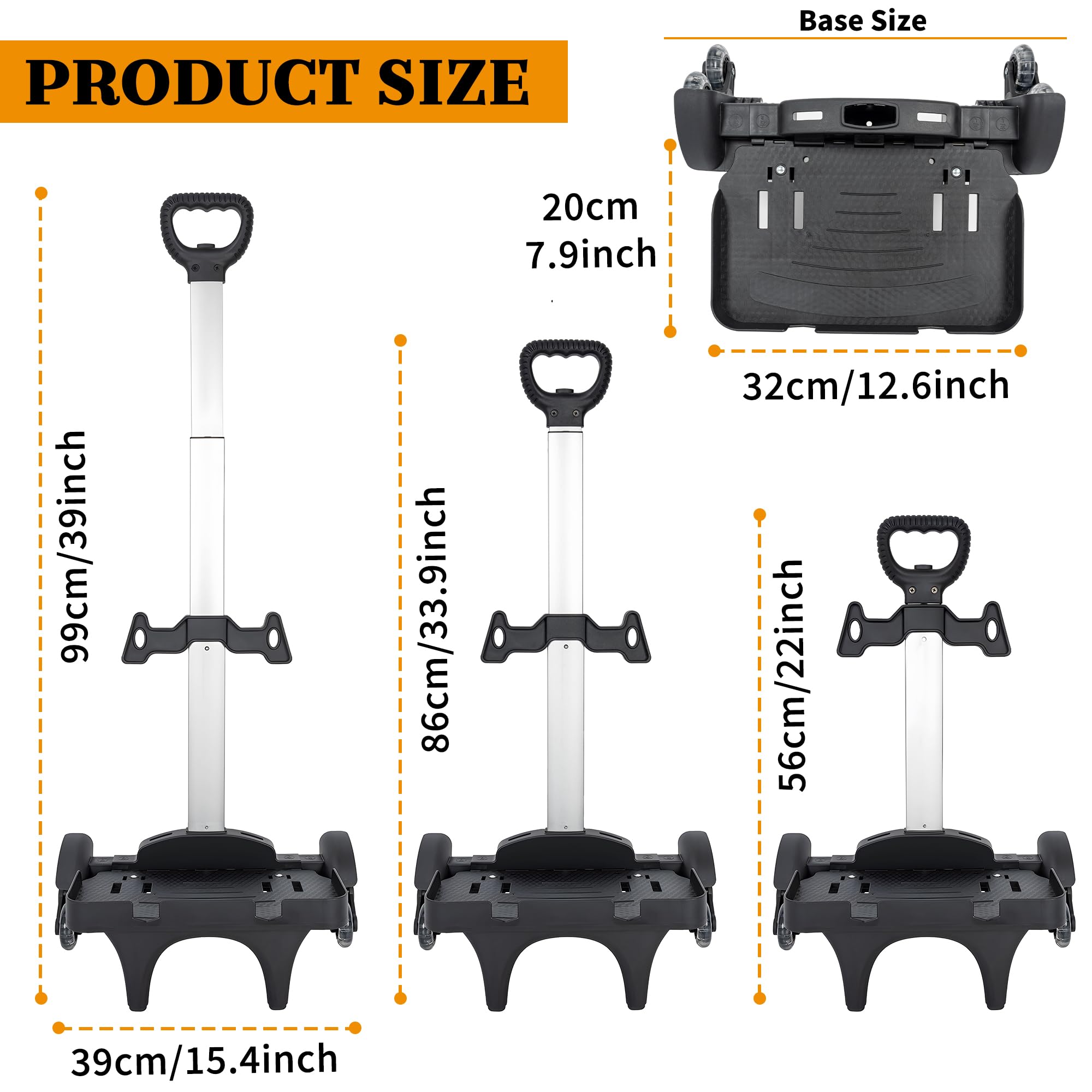 Backpack Trolley With Edge Guard 6-Wheels Rolling Dolly Cart For ...