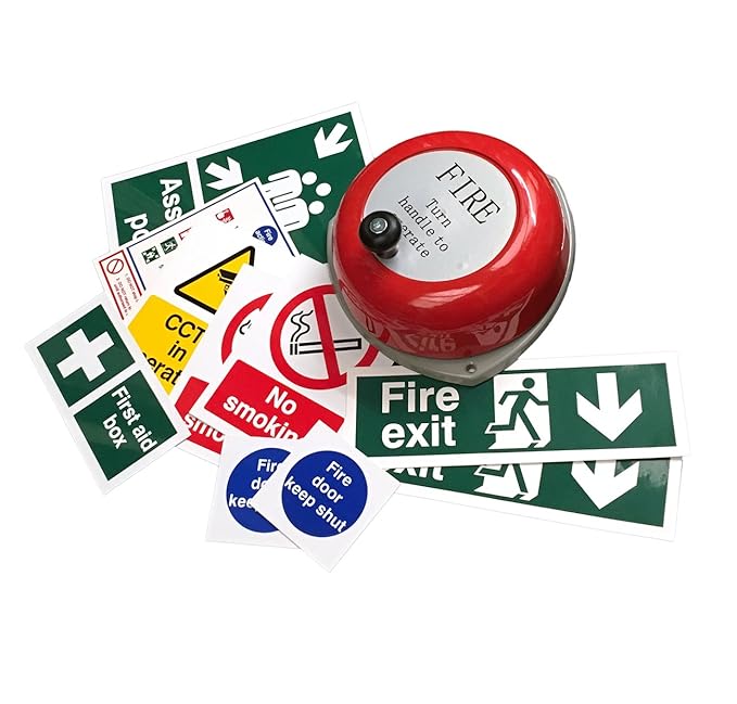 Fire Alarm Bell Complete With Safety Sign Pack Worth £30.00: Amazon.co ...