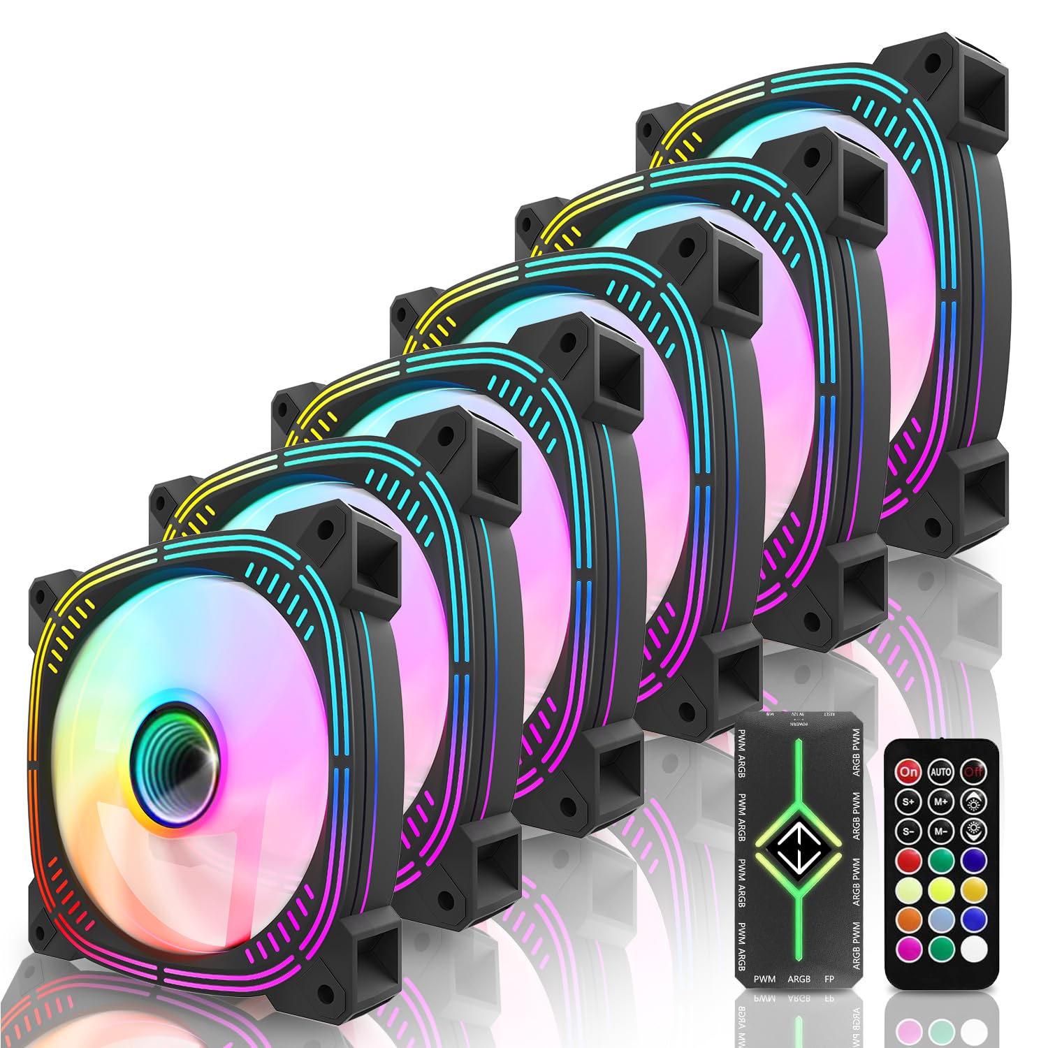 Mua 120mm PWM RGB Case Fan with Fan Hub and Remote,Motherboard Aura ...