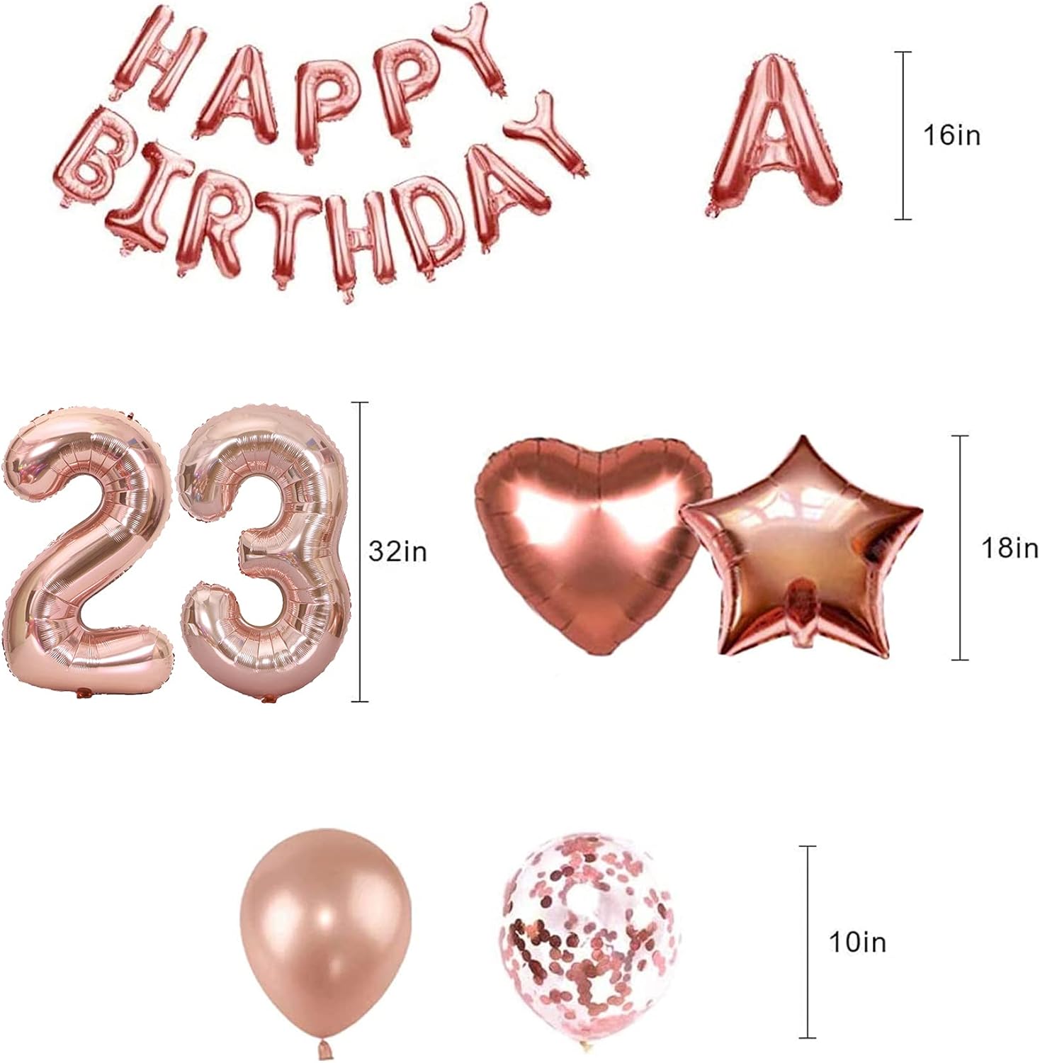 TAOHUIEU 23rd Happy Birthday Party Decorations Kit – Happy Birthday ...