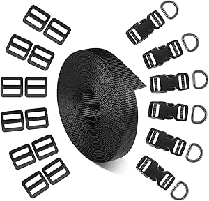 Amazon.com: Buckle Strap Set 5/8 Inch: Nylon Webbing Straps 6 Yards, Quick Side Release Plastic ...