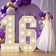 Amazon.com: 4FT Marquee Numbers 16 Light Up Number, 16th-Birthday ...