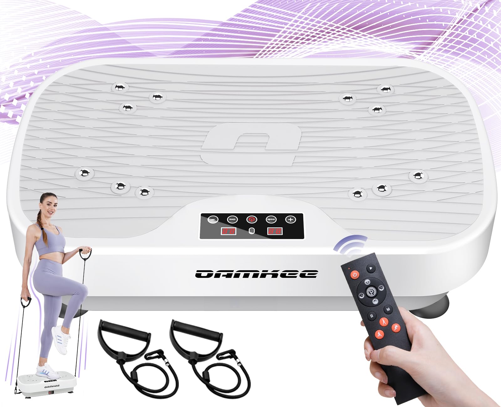 DamKee Vibration Plate Exercise Machine, Vibration Plate for Lymphatic Drainage, 9 Modes Whole ...