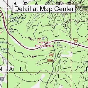 Amazon.com : USGS Topographic Quadrangle Map - Luna Lake, Arizona ...