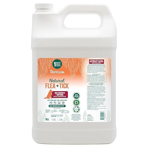 TropiClean Max Strength Flea and Tick Shampoo Treatment for Dogs ...