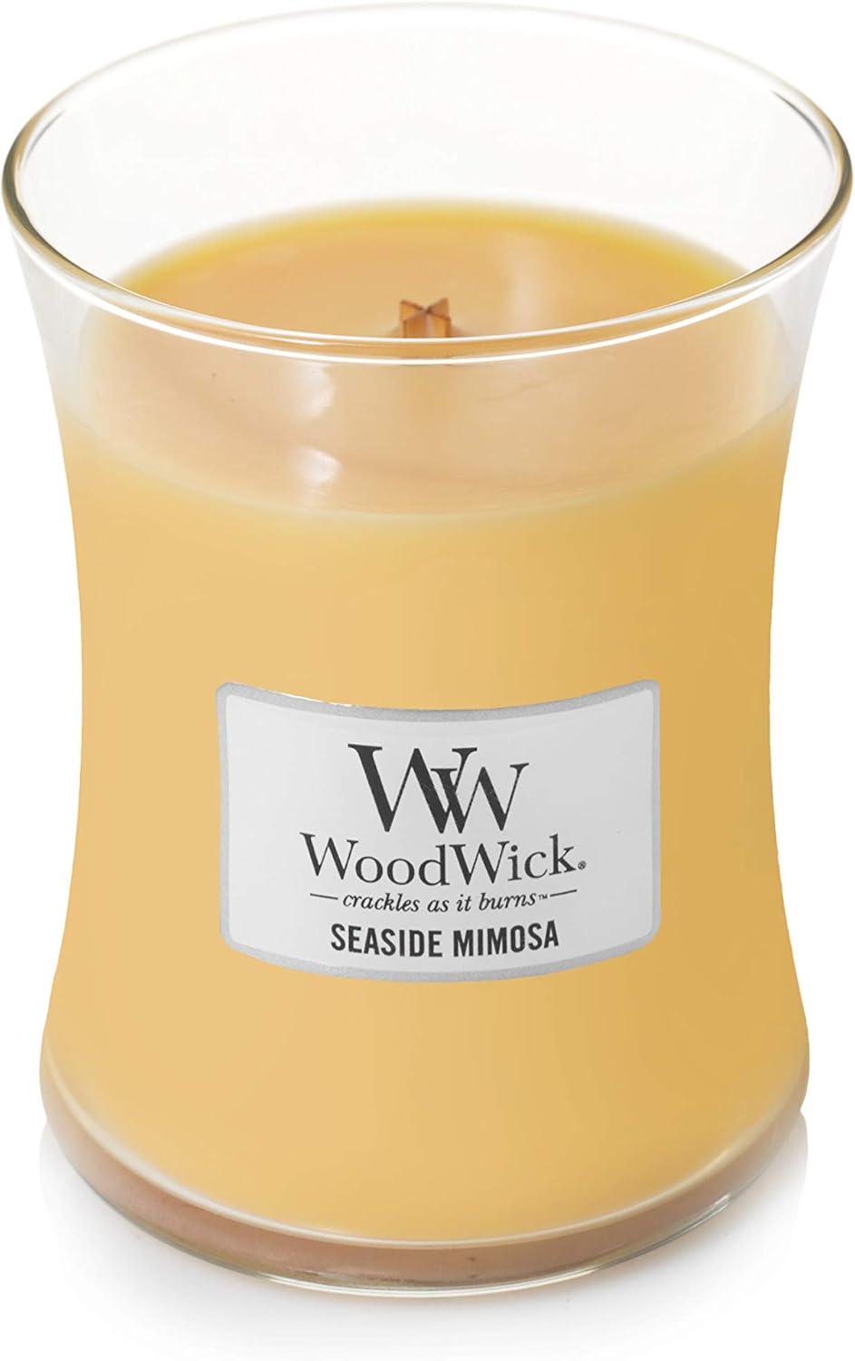 Woodwick Medium Hourglass Scented Candle | Seaside Mimosa | with Crackling Wick | Burn Time: Up ...