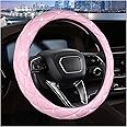 Amazon.com: Cute Sparkly Pink Car Steering Wheel Cover, Soft Breathable ...