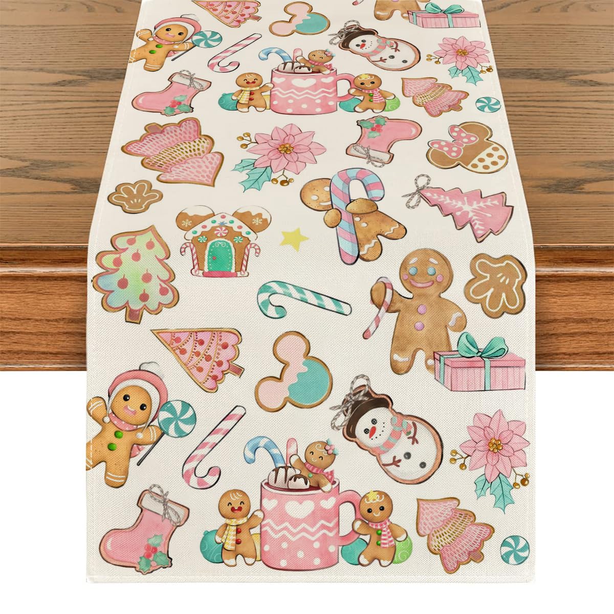 Gingerbread Table Runner Christmas Table Runner Gingerbread Christmas ...