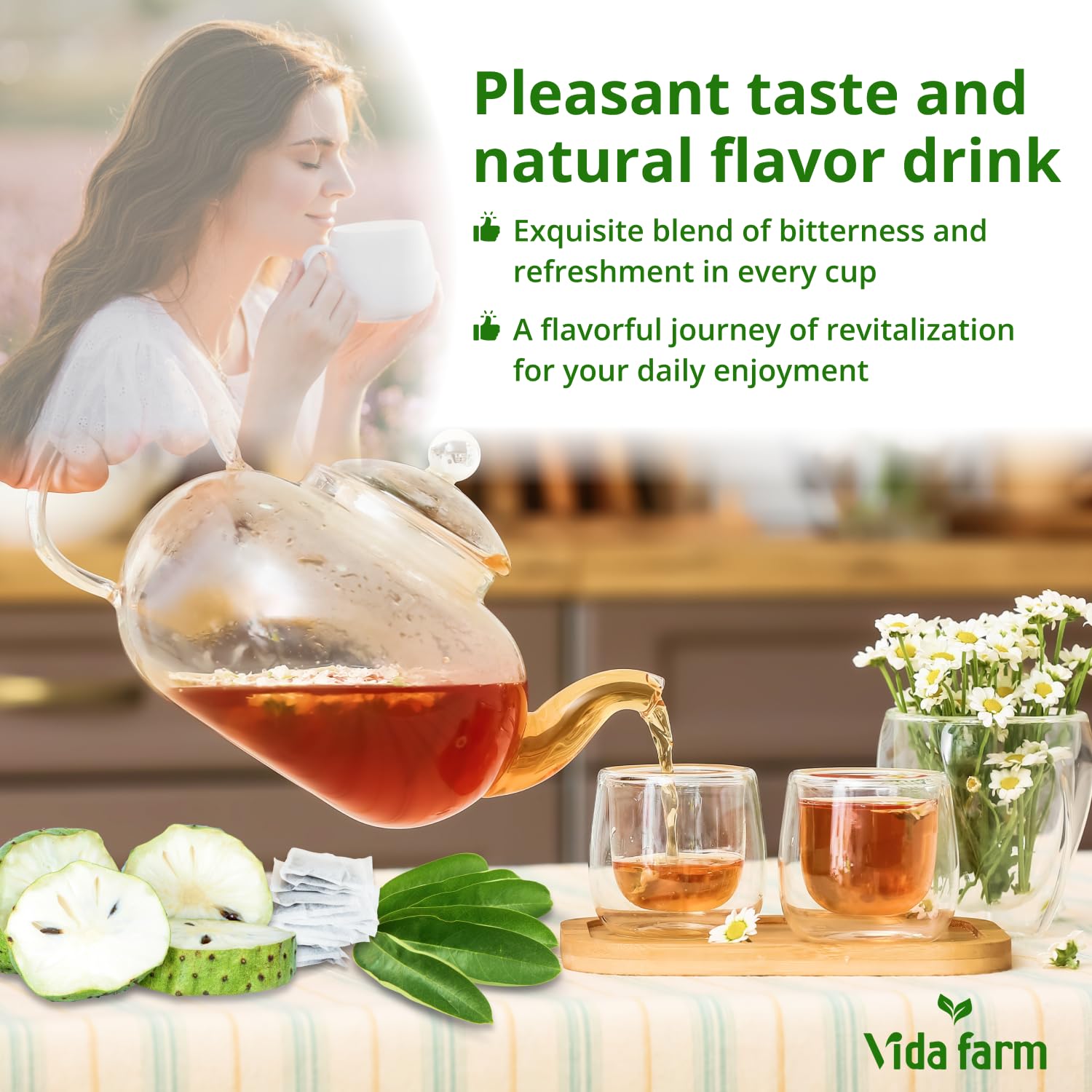 Mua VIDA FARM Soursop Tea Bags, 155 Count, 100% Natural Pure Soursop ...