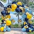Amazon.com: Captank Blue and Yellow Balloons Navy Blue Balloon Garland Royal Blue Yellow Balloon ...