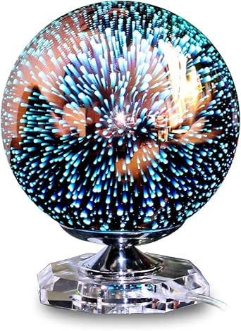 Amazon.com: Polennon 3D Colorful Fireworks Table Lamp with Crystal Base ...