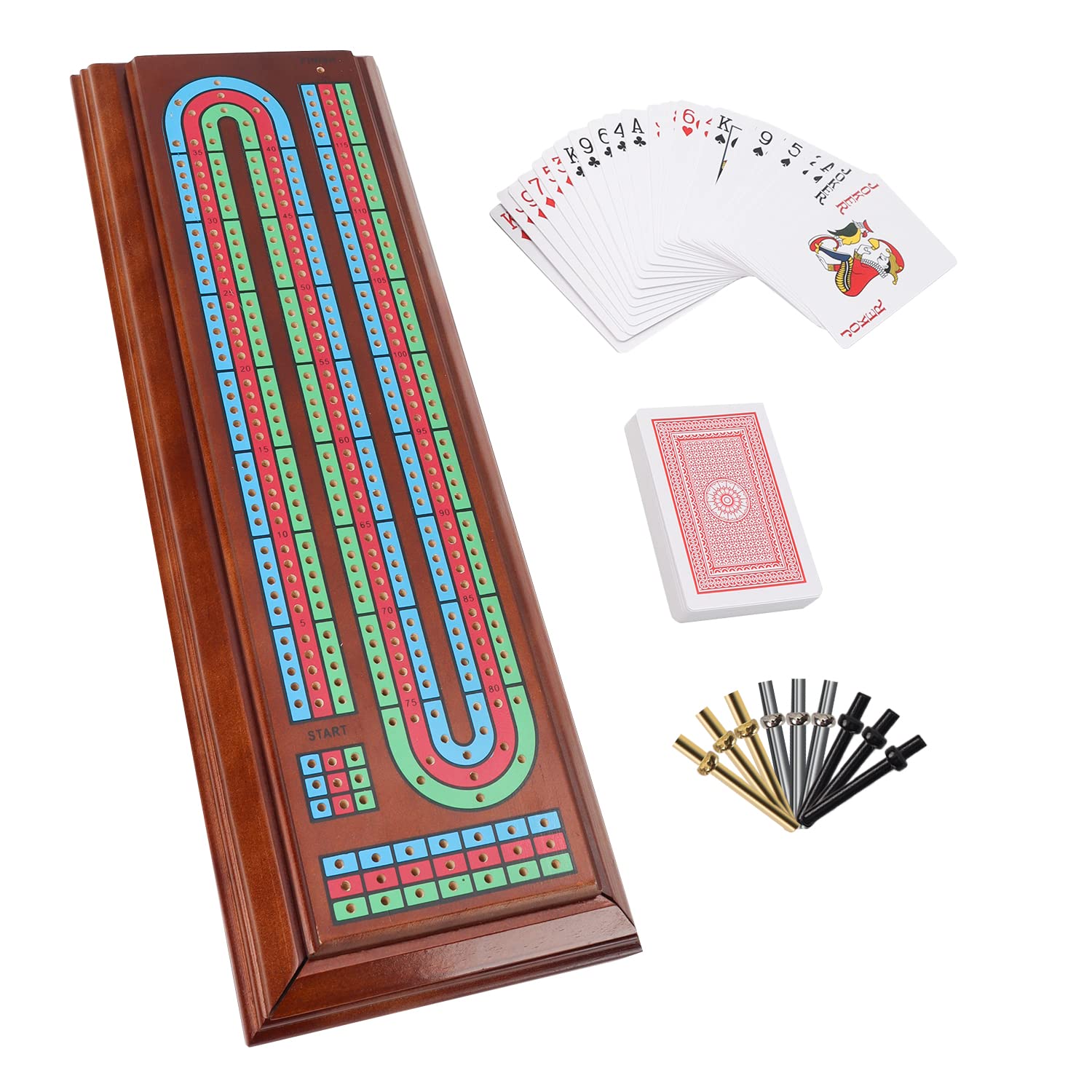 Mua GSE Games & Sports Expert Multi-Color 3-Track Wooden Cribbage Board ...