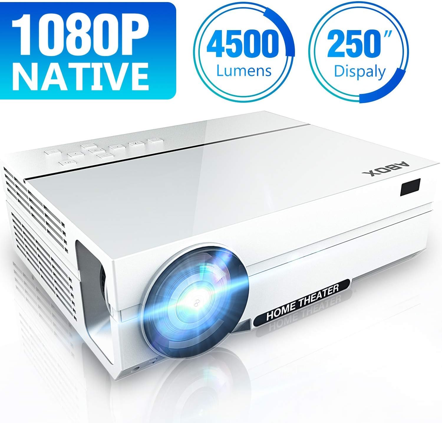 ABOX Projector 1080P Native, 4500 Lux Full HD Projector: Amazon.co.uk ...