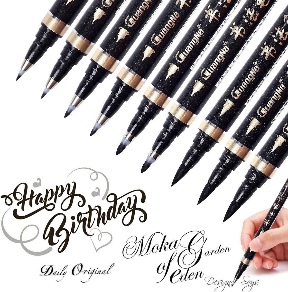 Calligraphy Pens, Gelanty 9Pcs Calligraphy Set Brush Pens for Beginners ...