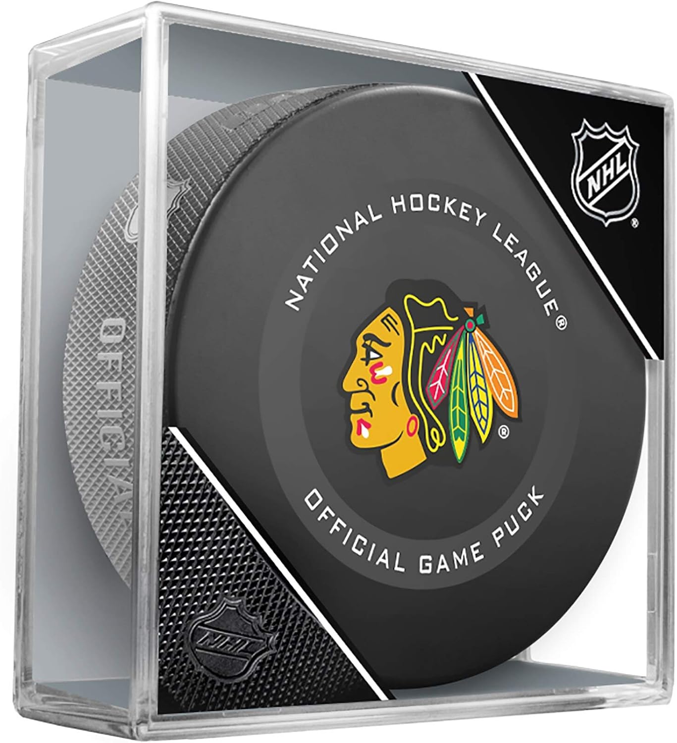 Amazon.com: Chicago Blackhawks Official Game Hockey Puck with Holder ...