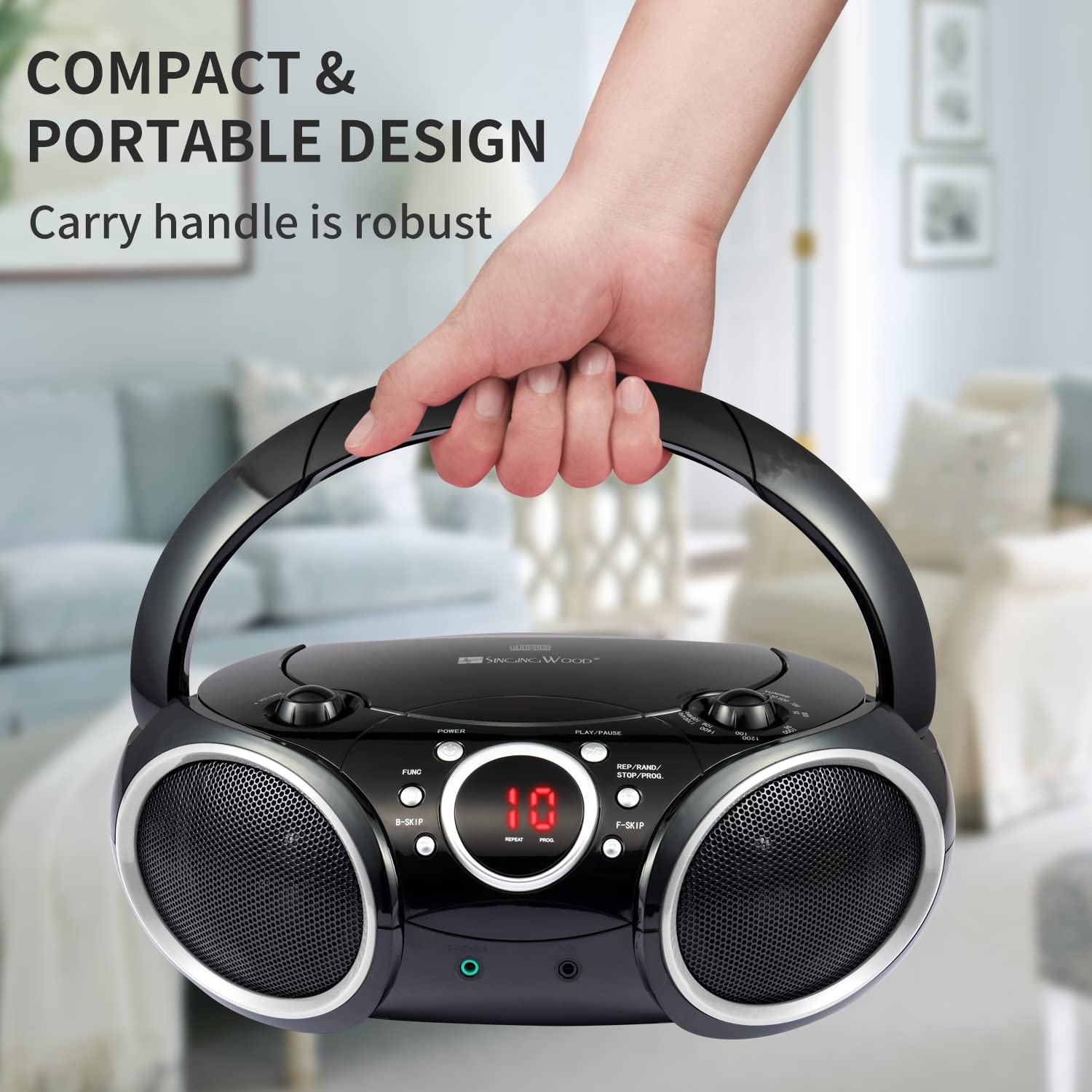 Mua SINGING WOOD 030C Portable CD Player Boombox AM FM Analog Tuning ...