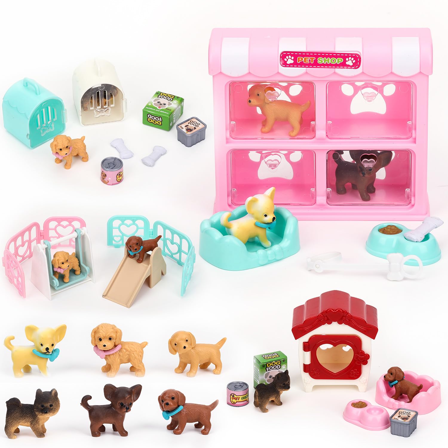 Mua 32Pcs Dog Toys for Kids Pretend Play Dog Figures Playset Toddlers ...