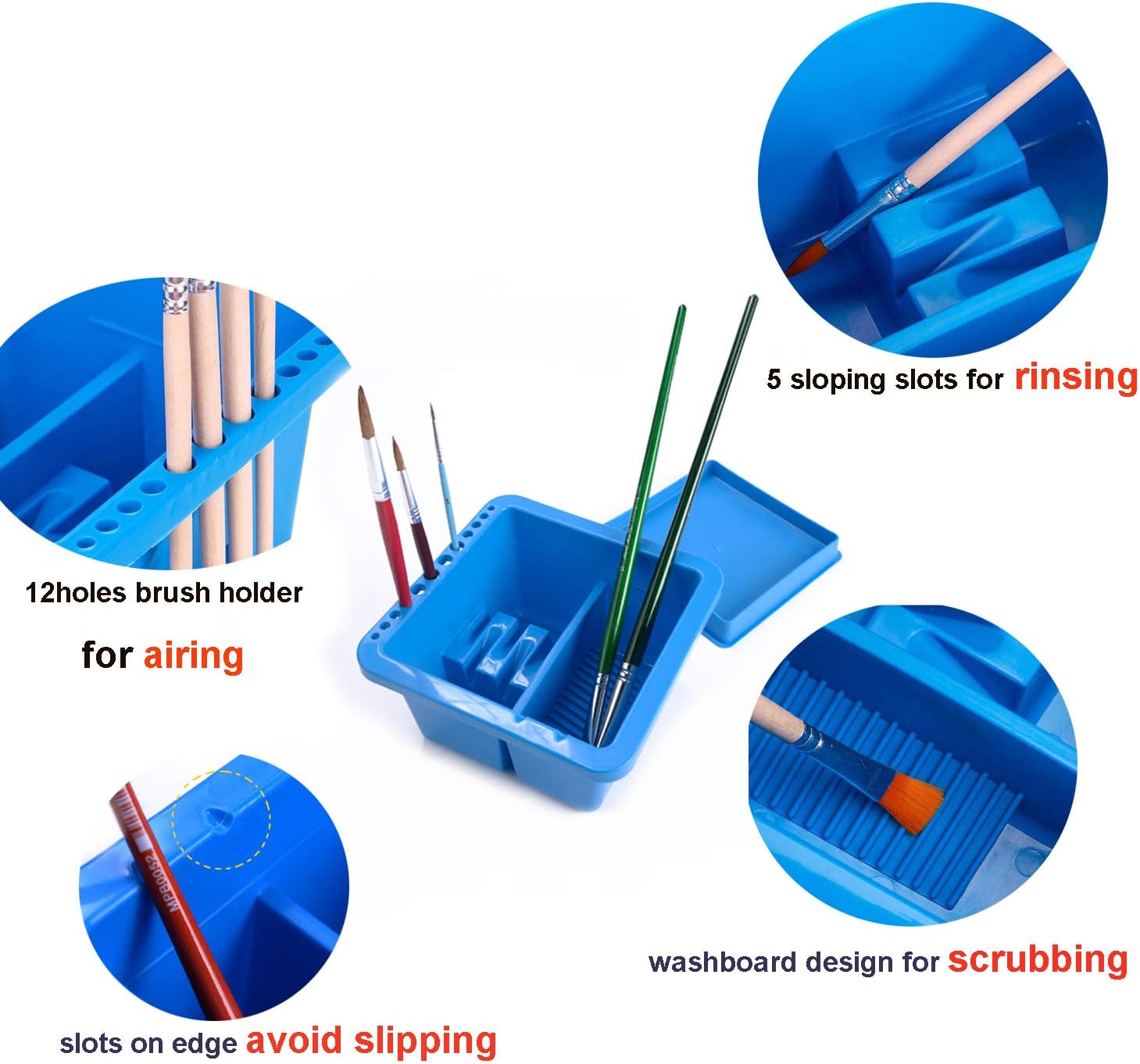 Artist Paint Brush Washer Cleaner Art Brush Washing Pot Plastic Bucket ...