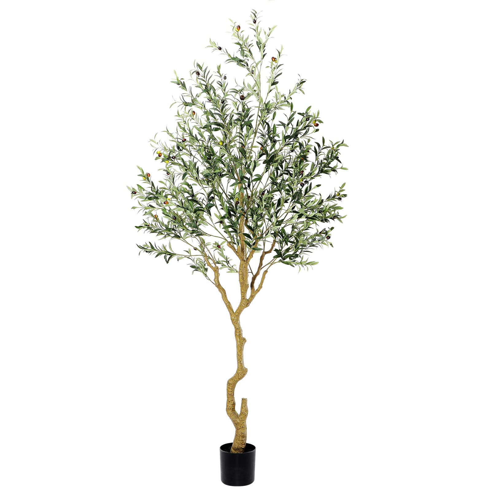 Nafresh Tall Faux Olive Tree?8ft?96in? Realistic Potted Silk Artificial ...