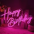 Amazon.com : Happy Birthday Neon Sign for Wall Decor, Pink Led Neon ...
