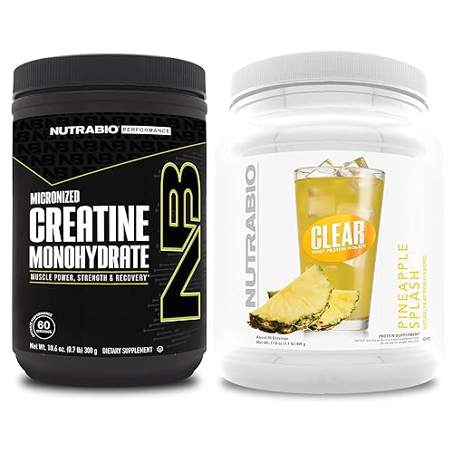 NutraBio Creatine Monohydrate, Unflavored, (300 g) and Clear Whey ...