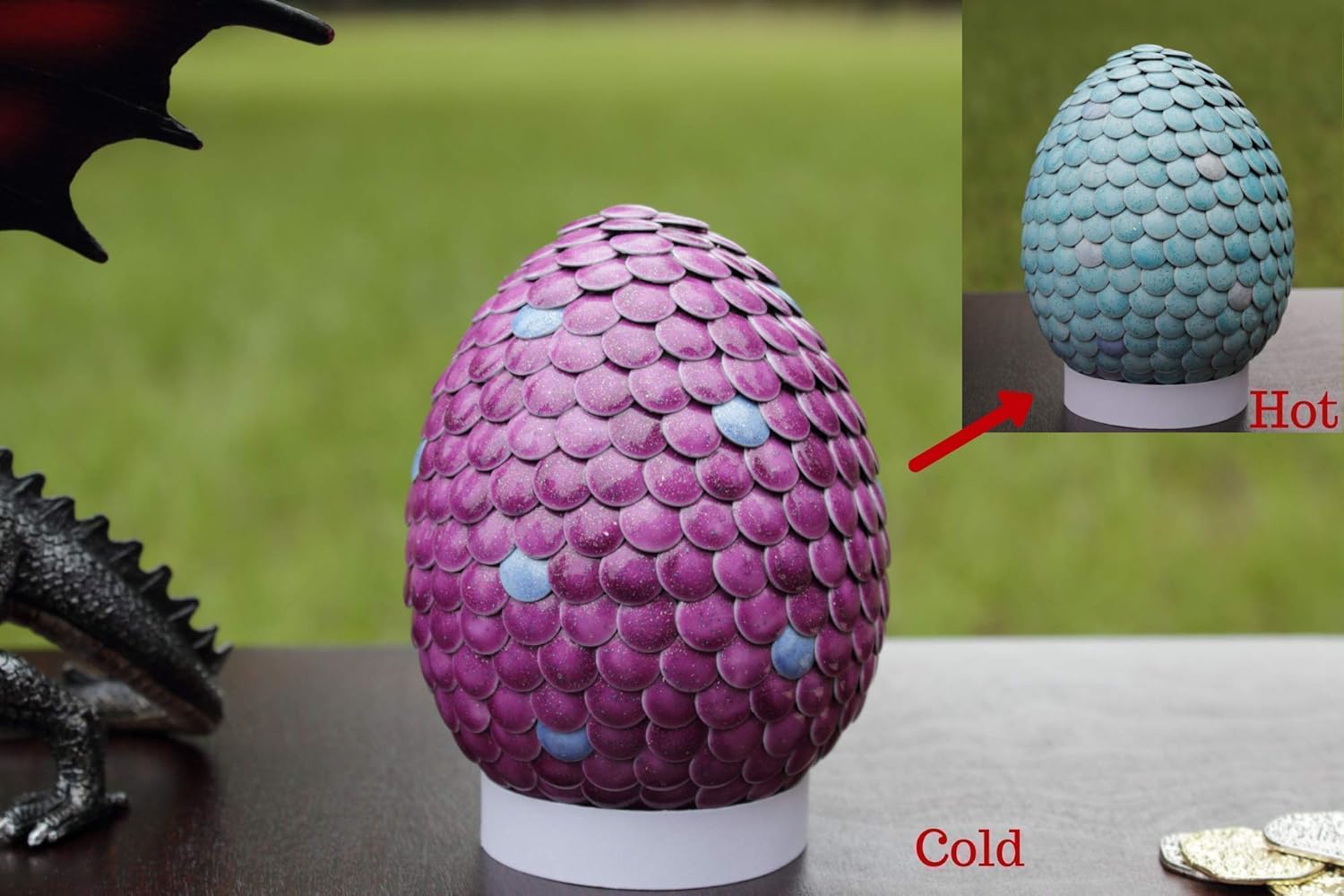 Amazon.com: Handmade Magical Color Changing Dragon Egg 4" Purple Lilac ...