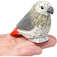 Amazon.com: Selsela Hand-Carved Grey African Parrot Figurine ...