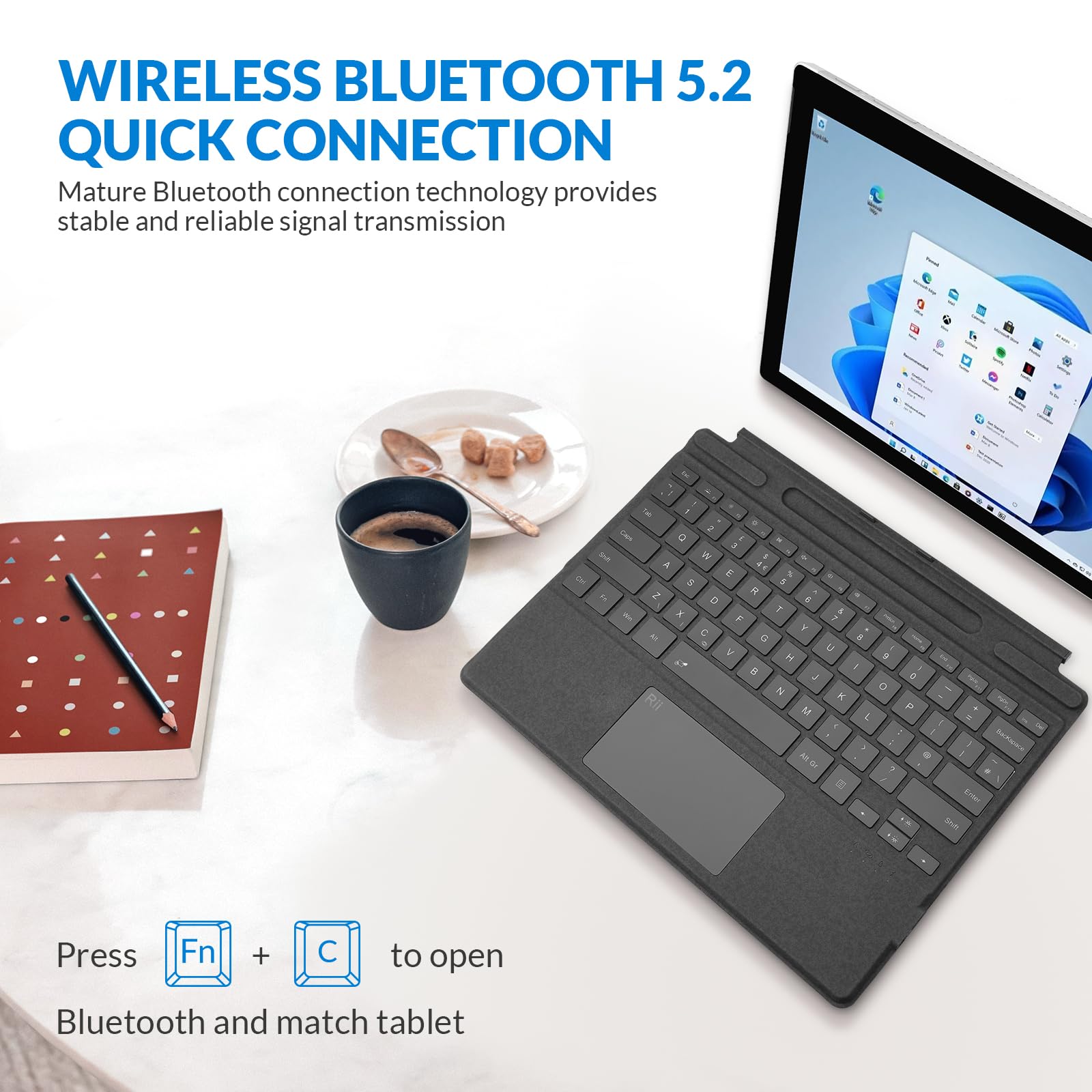 Mua Rii Surface Pro Type Cover,Ultra-Slim Portable Bluetooth Wireless ...