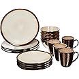 Amazon.com | Gourmet Basics by Mikasa Anastasia Cream 16-Piece Dinnerware Set, Service For 4 ...