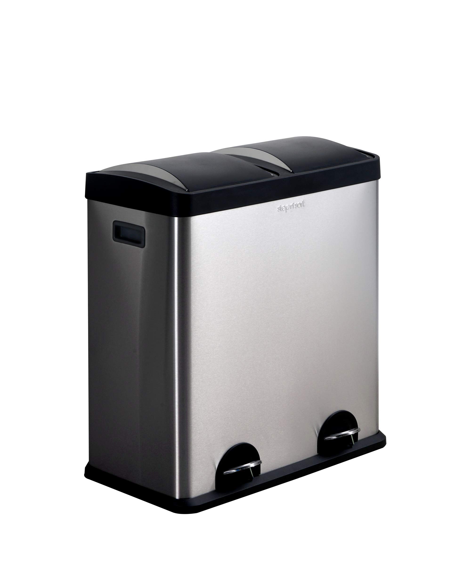 Step N' Sort The 16 Gal. 2-Compartment Stainless Steel Trash and ...