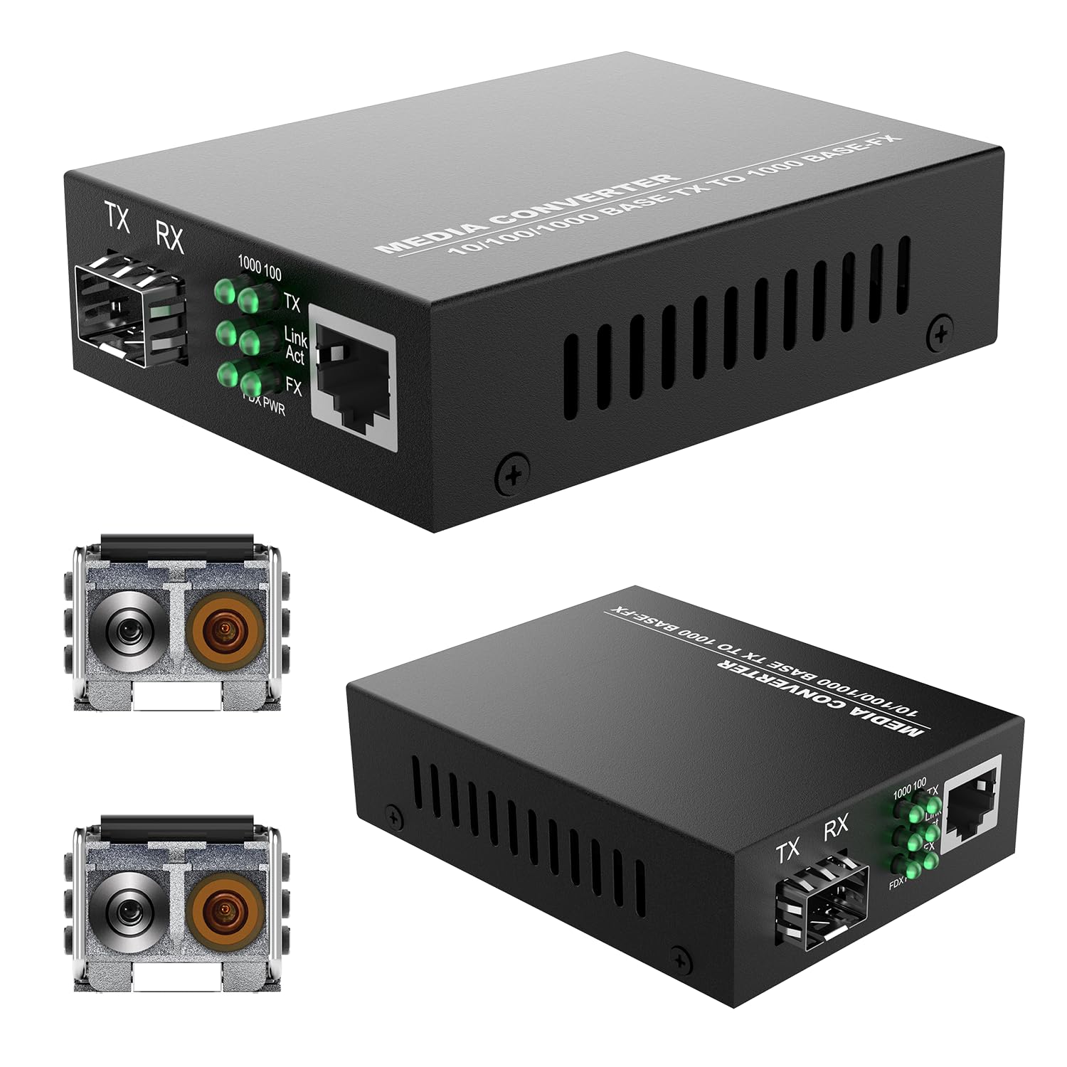 Mua 2Pack BiDi Gigabit Multi-Mode Fiber Ethernet Media Converters, with 2Pack Dual SFP LC ...