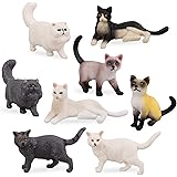Amazon.com: TOYMANY 8PCS Grey and Orange Cat Figurines, Realistic Small ...